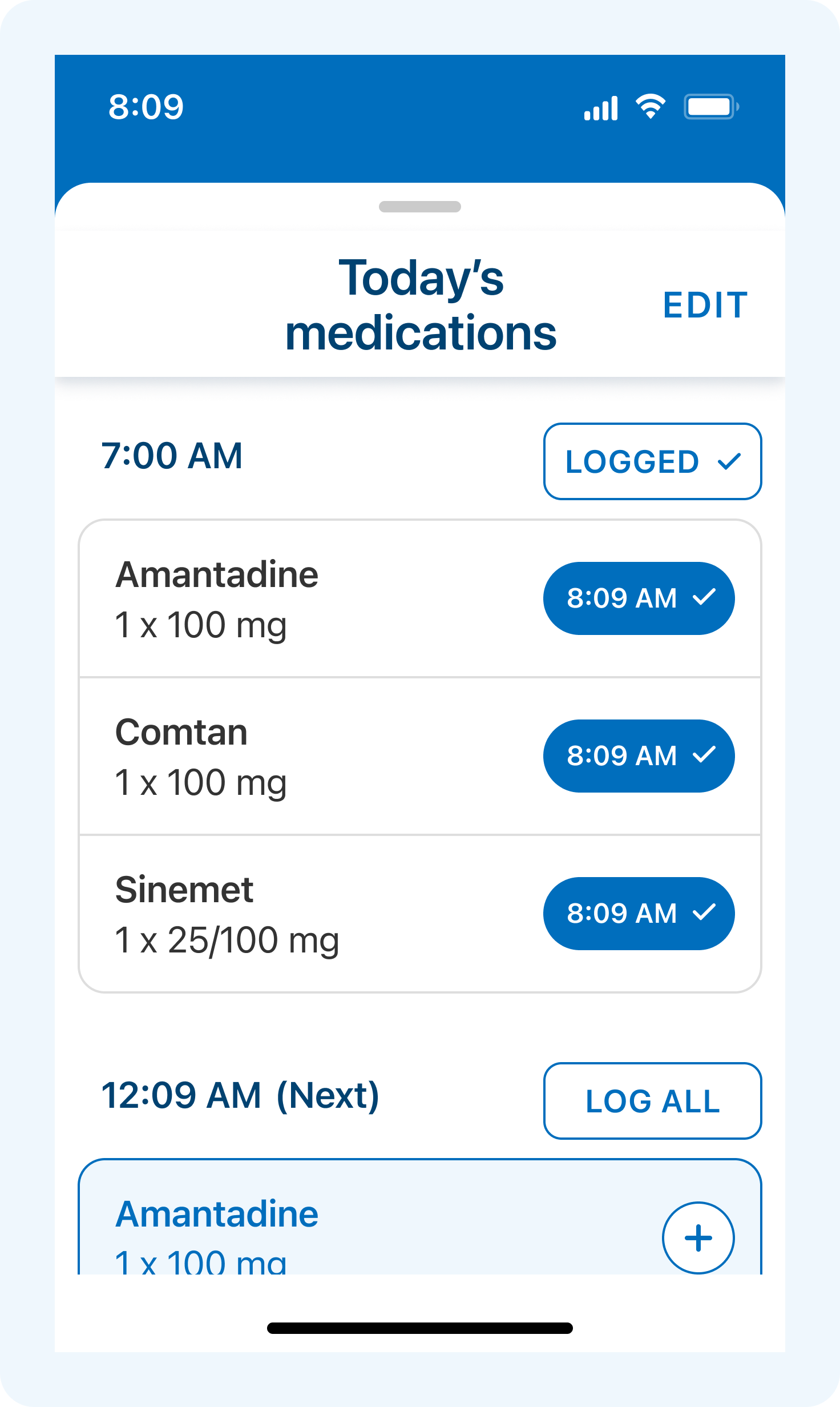 Set schedule from first dose / adjust schedule – StrivePD